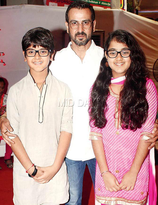 Spotted: Ronit Roy and kids Agasthya and Aador’s at ISKCON temple