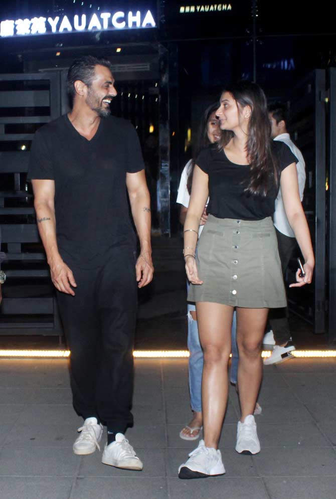 Arjun Rampal along with daughters Mahikaa and Myra was out enjoying ...