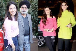 Sunny Leone with father, Kriti Sanon with Nupur at Mumbai airport