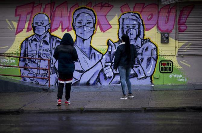 Coronavirus-inspired murals from around the world