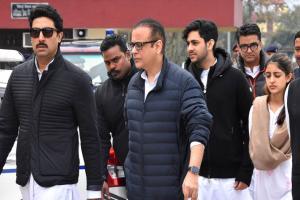 Abhishek Bachchan, Nanda family immerse Ritu Nanda’s ashes in Ganga