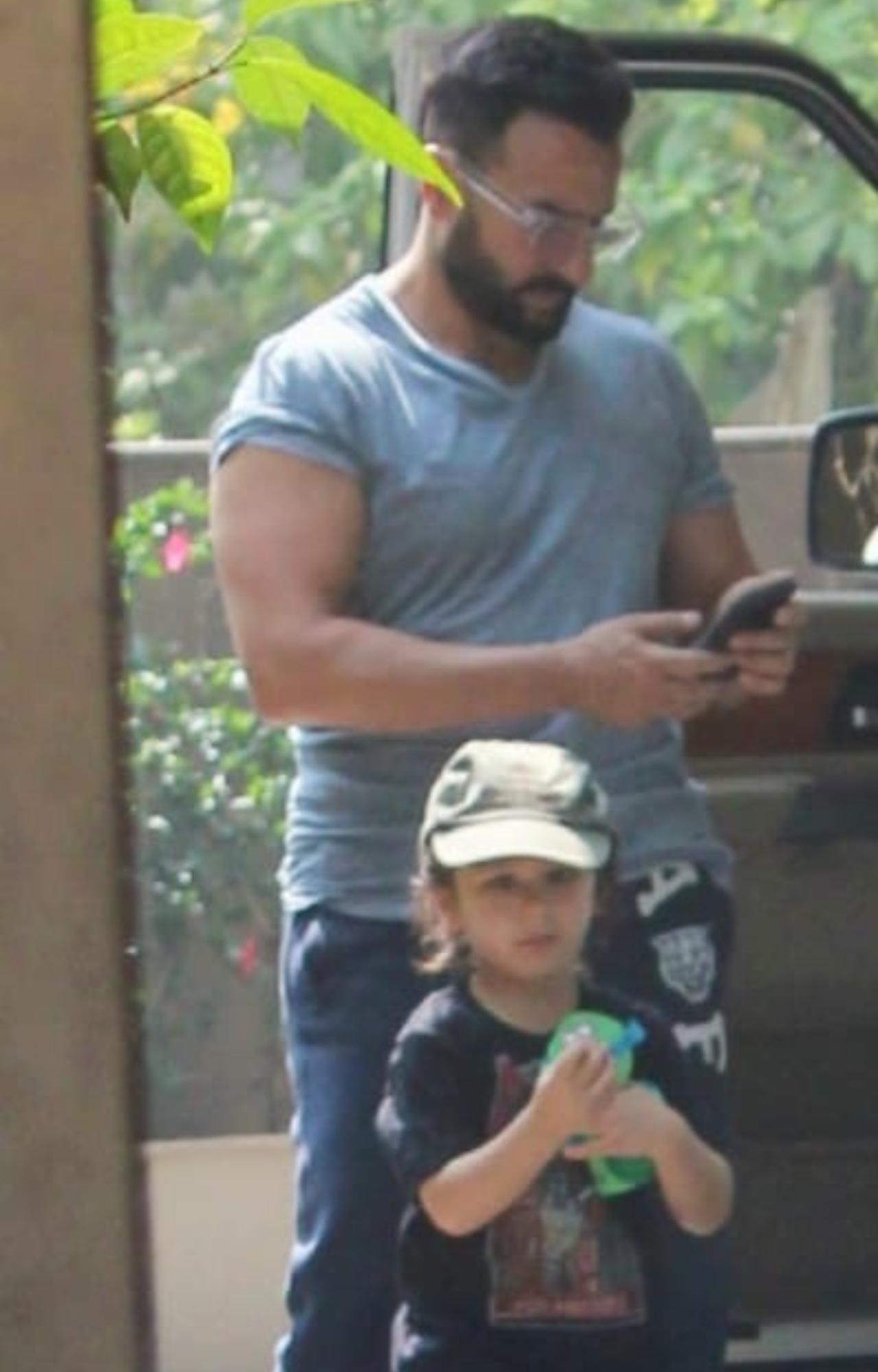 Spotted in Bandra: Taimur Ali Khan with Saif, Malaika Arora, Kriti ...