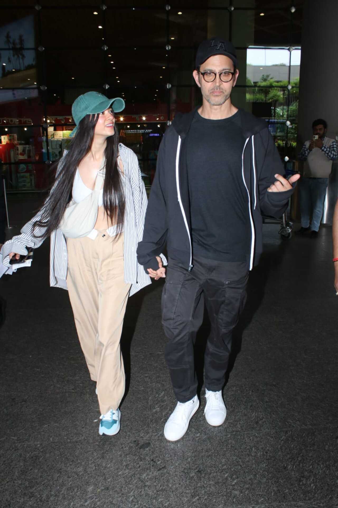 Spotted in the city: Hrithik Roshan-Saba Azad hold hands at the airport ...