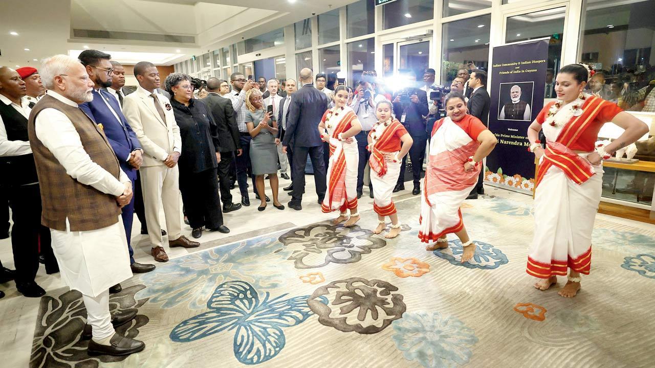 PM Modi arrives in Guyana to a grand welcome