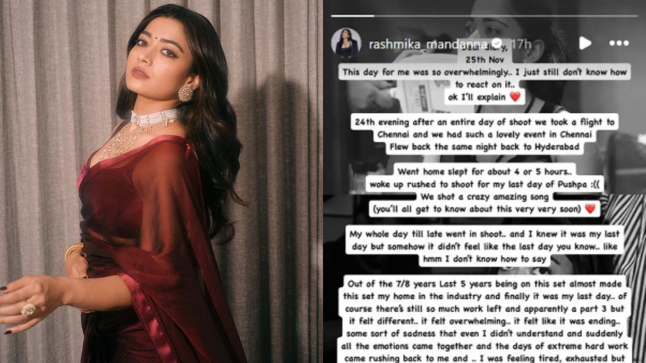Rashmika Mandanna finishes the shoot of ’Pushpa 2’, shares an emotional post