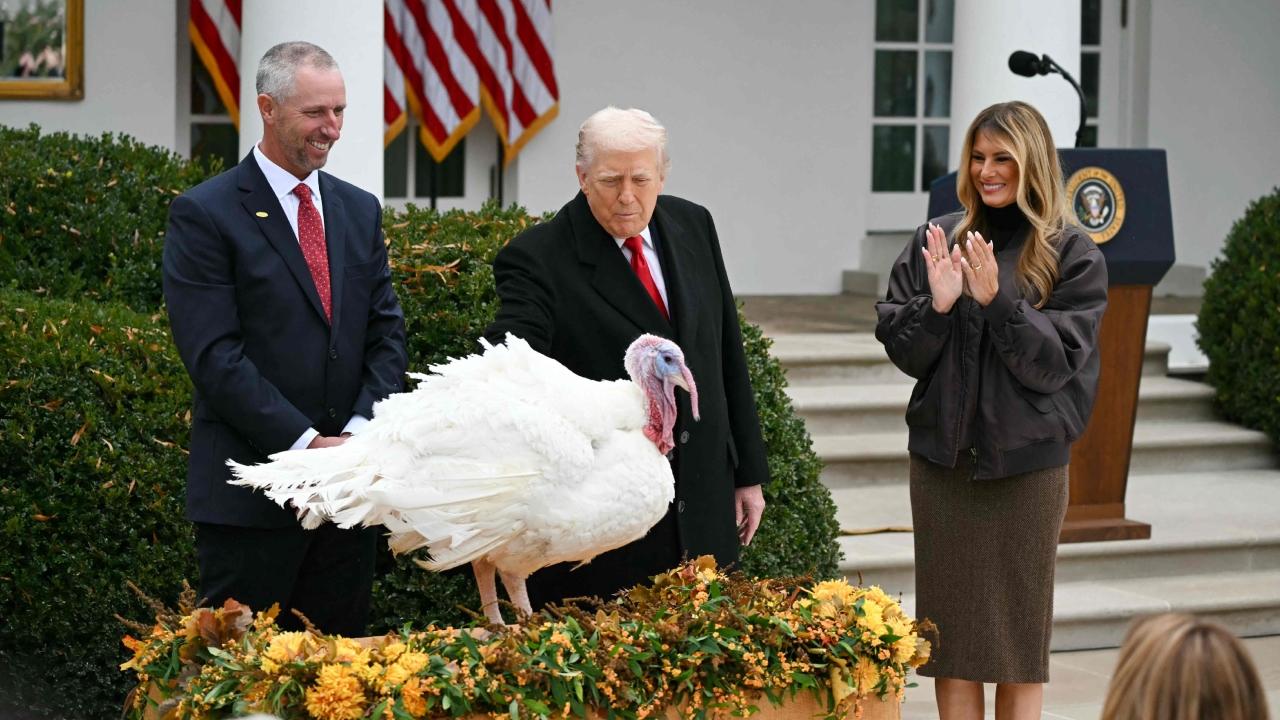In Photos: Donald Trump pardons turkeys in annual Thanksgiving tradition