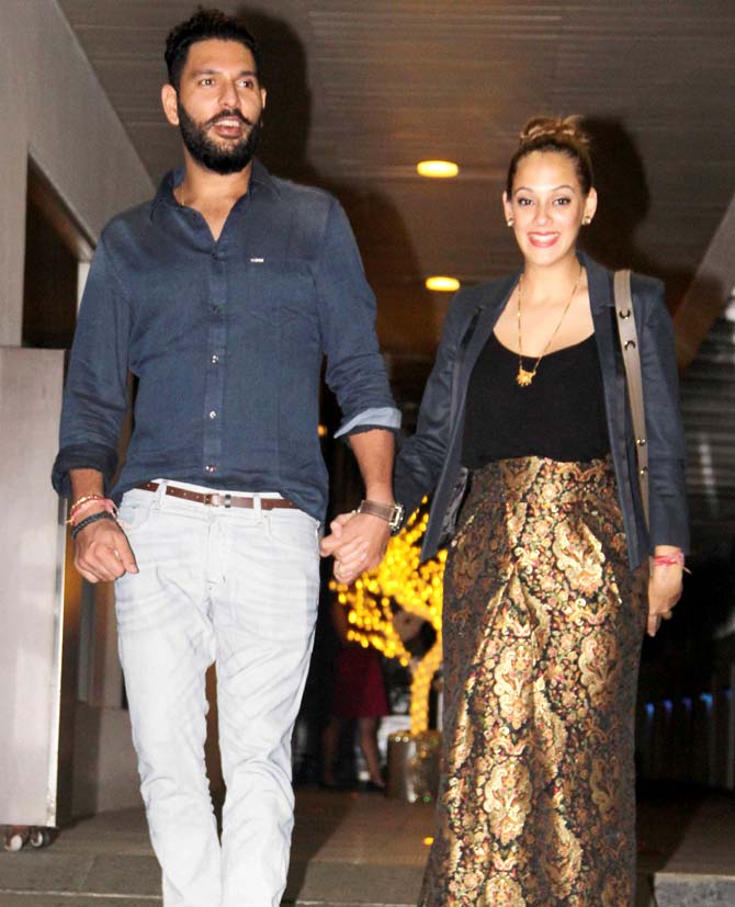 Photos: Yuvraj Singh and wife Hazel Keech’s dinner date in Bandra